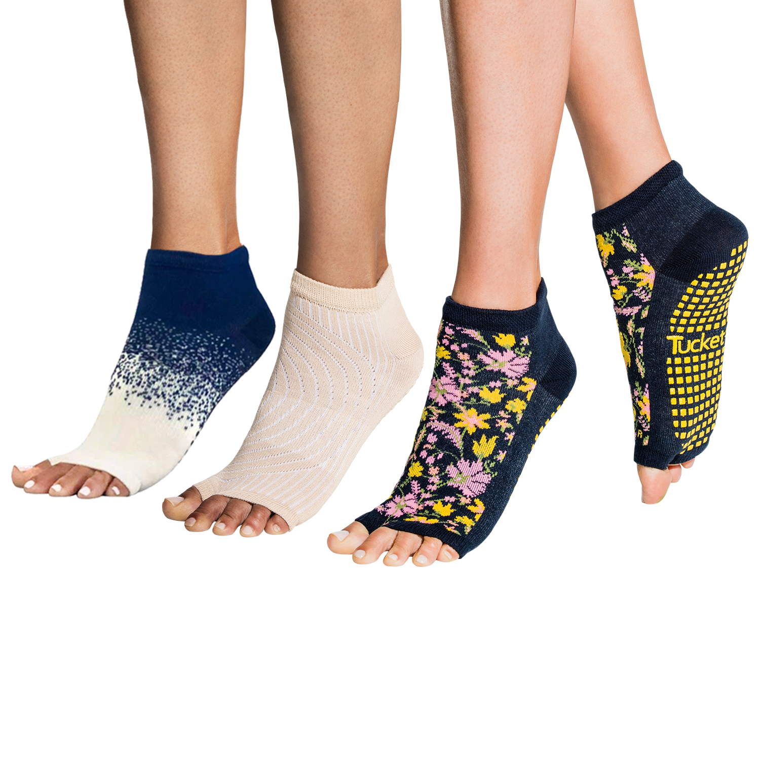 Women's Anklet Grip Socks - Pilates l Yoga l Barre - Black Pink ...