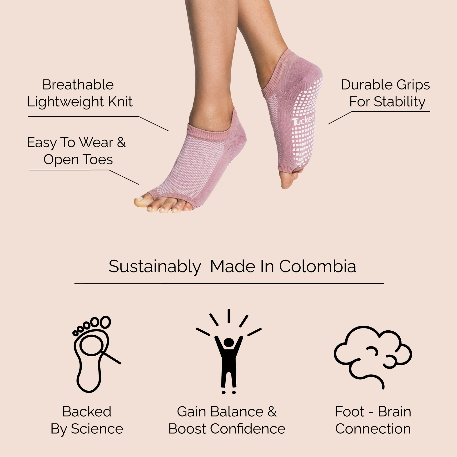 Women's Flow Grip Socks - Pilates l Yoga l Barre - Black & Sheer Gala ...