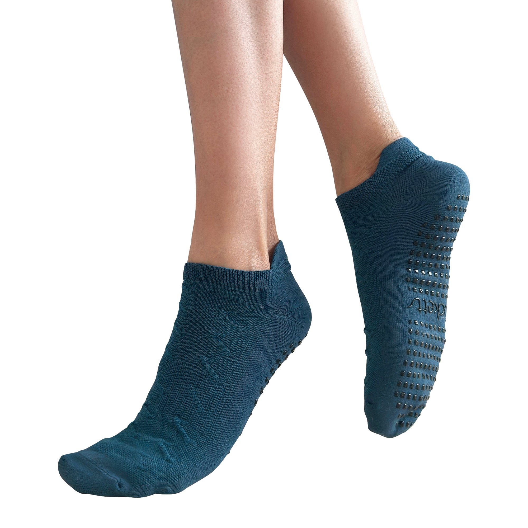 Tucketts Tab Closed Toe - Steelblue Monsoon Pilates Socks - Non-Slip G